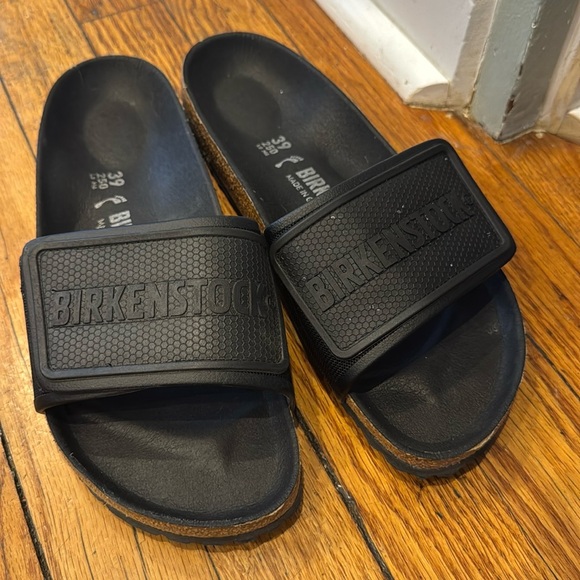 Birkenstock | Shoes | Birkenstock Used Tema Black Microfiber Narrow ...